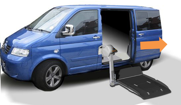 Single arm lift Fiorella for wheelchair, heavy equiment, passengers.