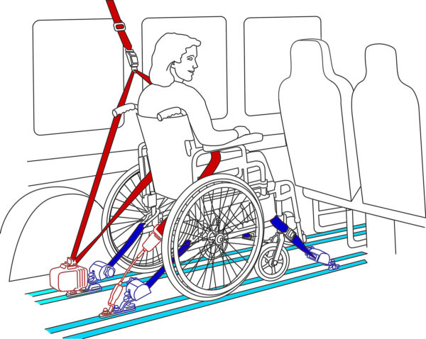 Wheelchair and occupant restraints and flooring systems